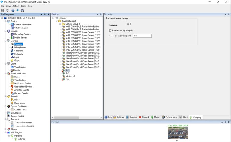 Parking management in Milestone with Parquery's Plugin